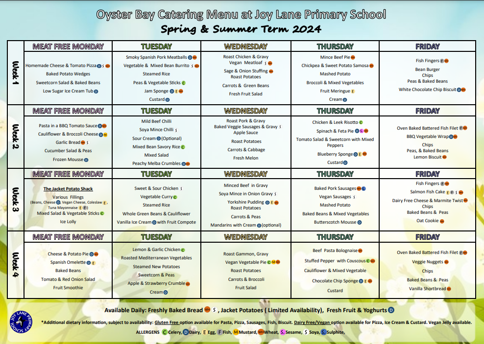 Joy Lane Primary School - Joy Lane Catering